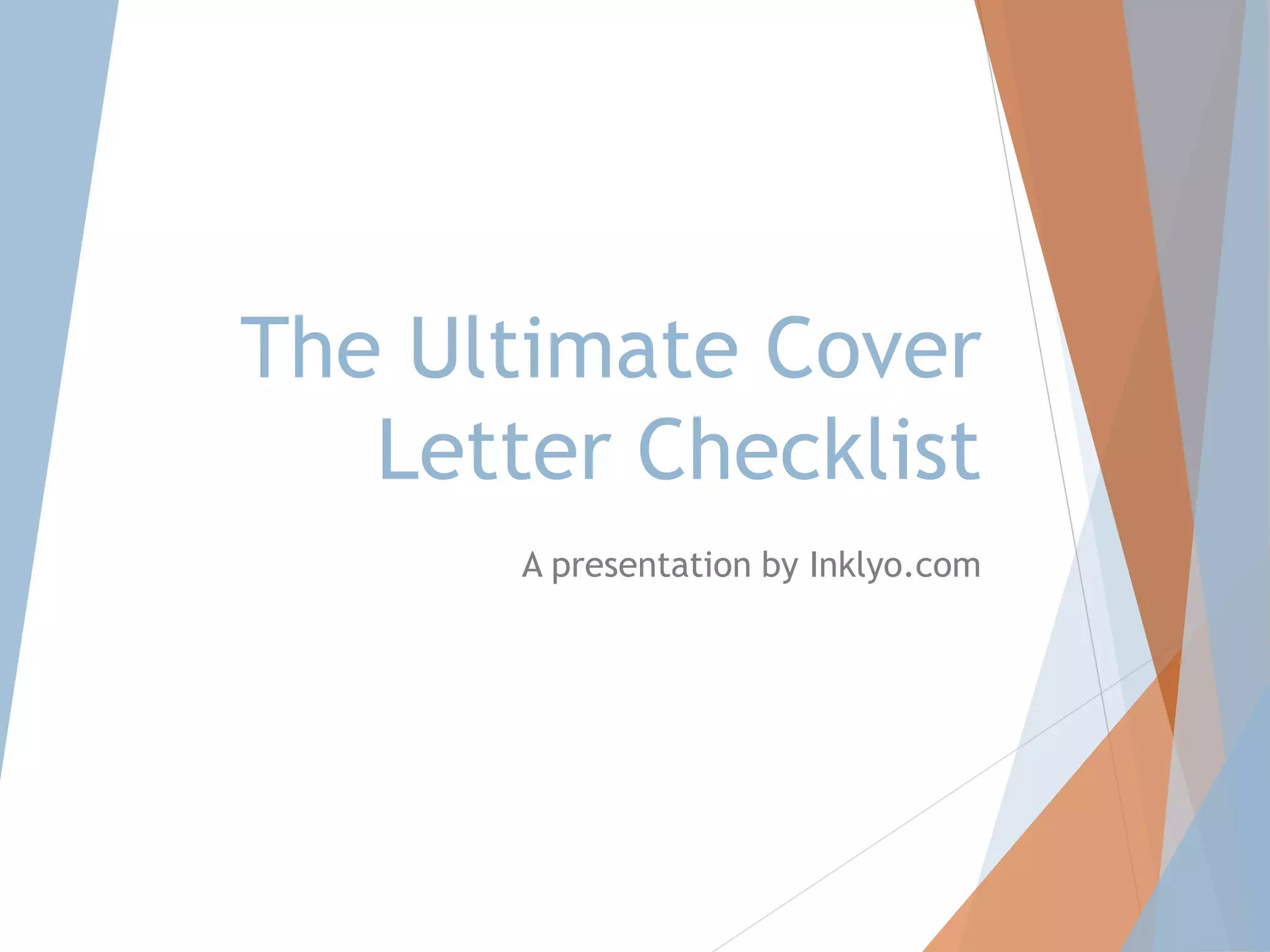 The Ultimate Cover Letter Checklist | PPT