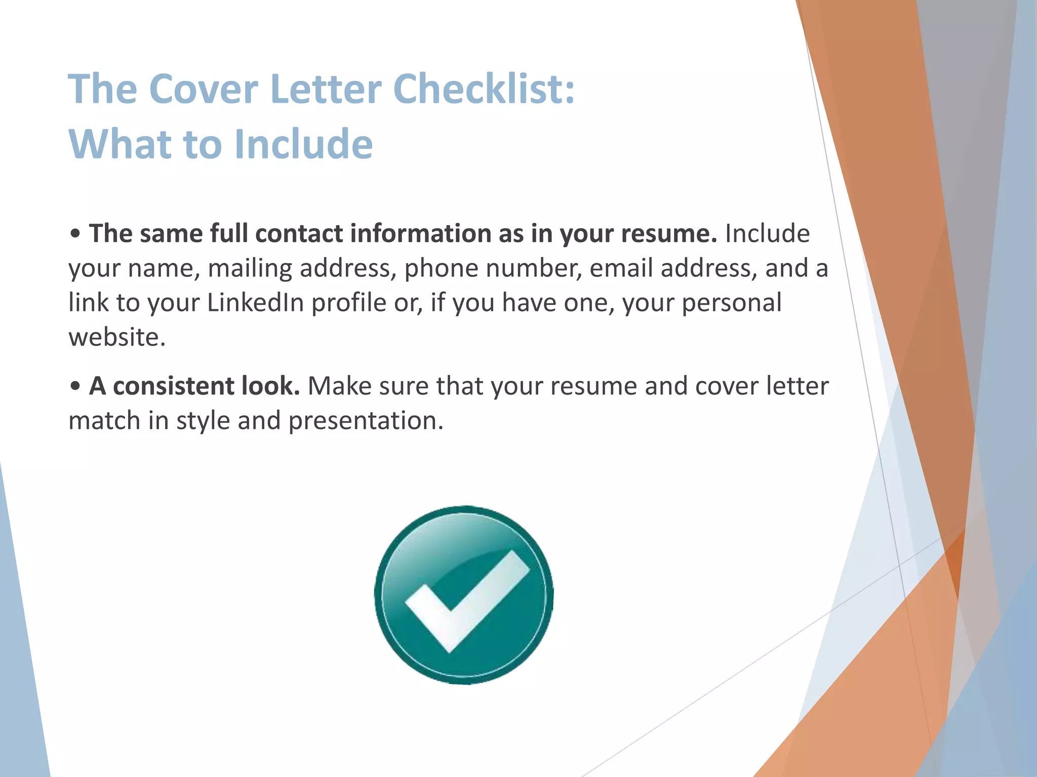 The Ultimate Cover Letter Checklist | PPT