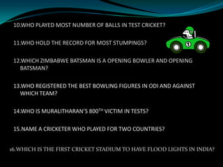 Ultimate cricket quiz | PPT