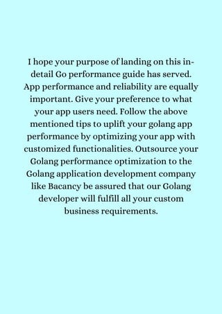 Ultimate golang performance optimization guide | PDF