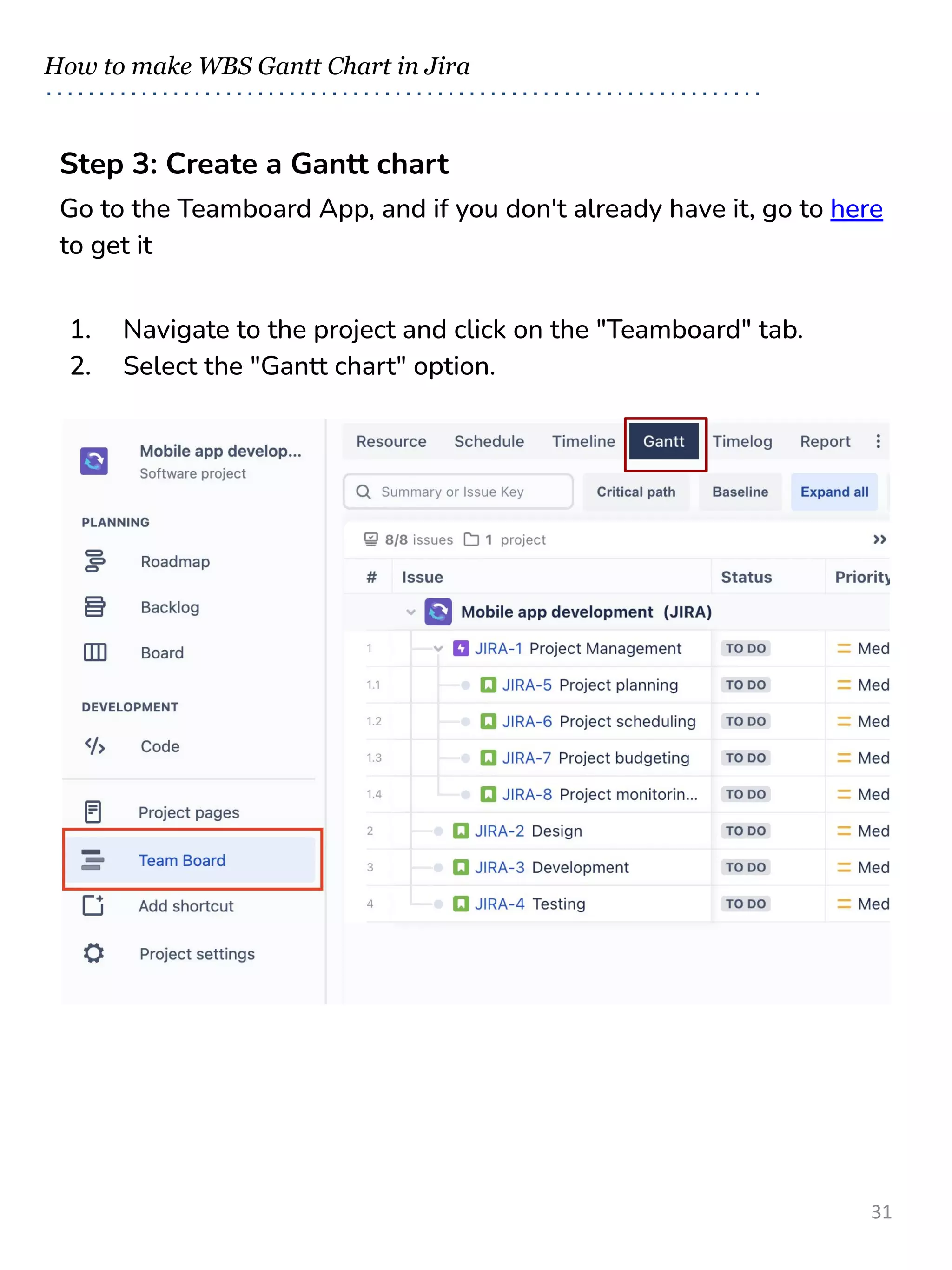 WBS Gantt chart and project management for Jira users | PDF