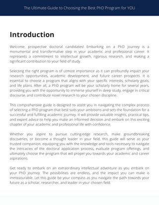 Ultimate Guide For Choosing the Best PhD for You.pdf | Postgraduate Education | College Education