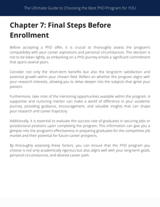 Ultimate Guide For Choosing the Best PhD for You.pdf | Postgraduate ...