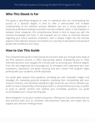 Ultimate Guide For Choosing the Best PhD for You.pdf | Postgraduate ...