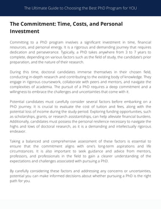 Ultimate Guide For Choosing the Best PhD for You.pdf | Postgraduate Education | College Education
