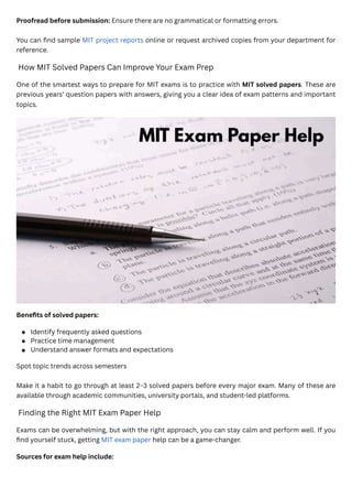 Ultimate Guide for Students MIT Assignments, Project Reports, Solved ...