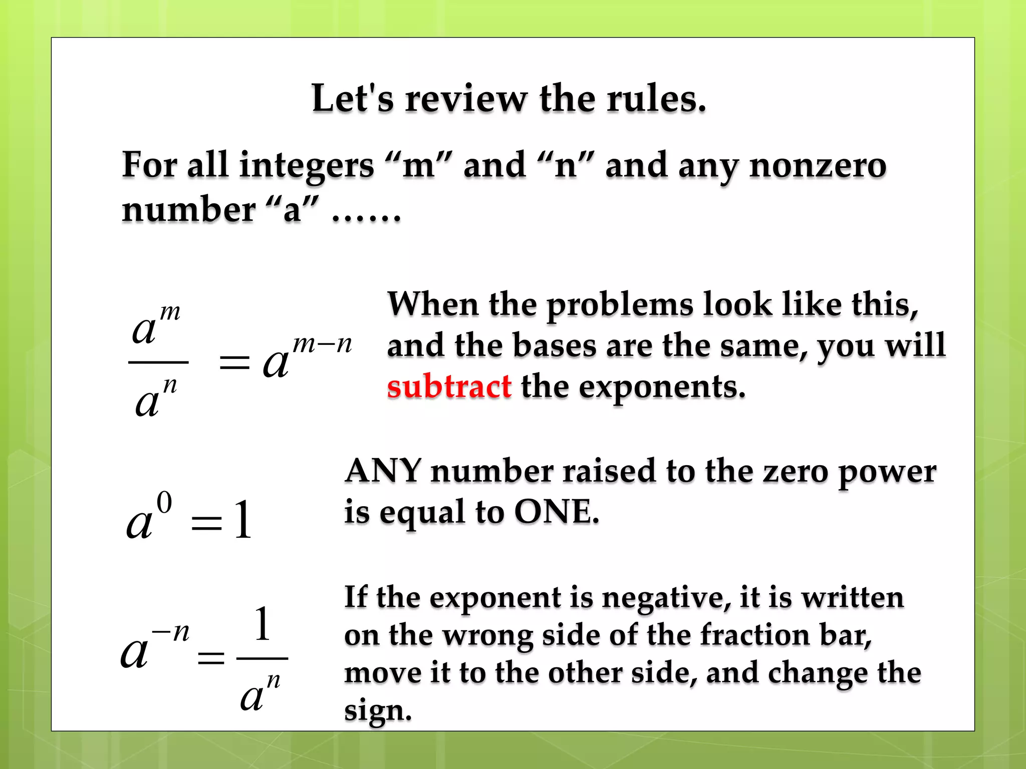 Ultimate guide monomials exponents | PPTX
