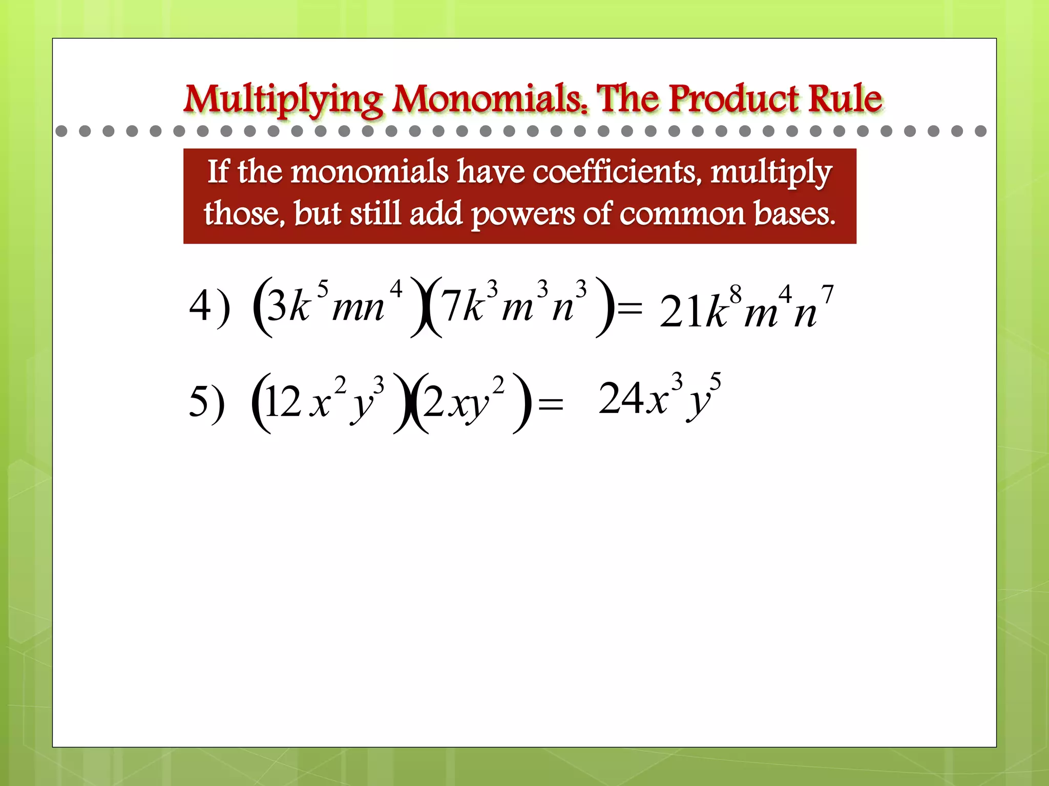 Ultimate guide monomials exponents | PPTX