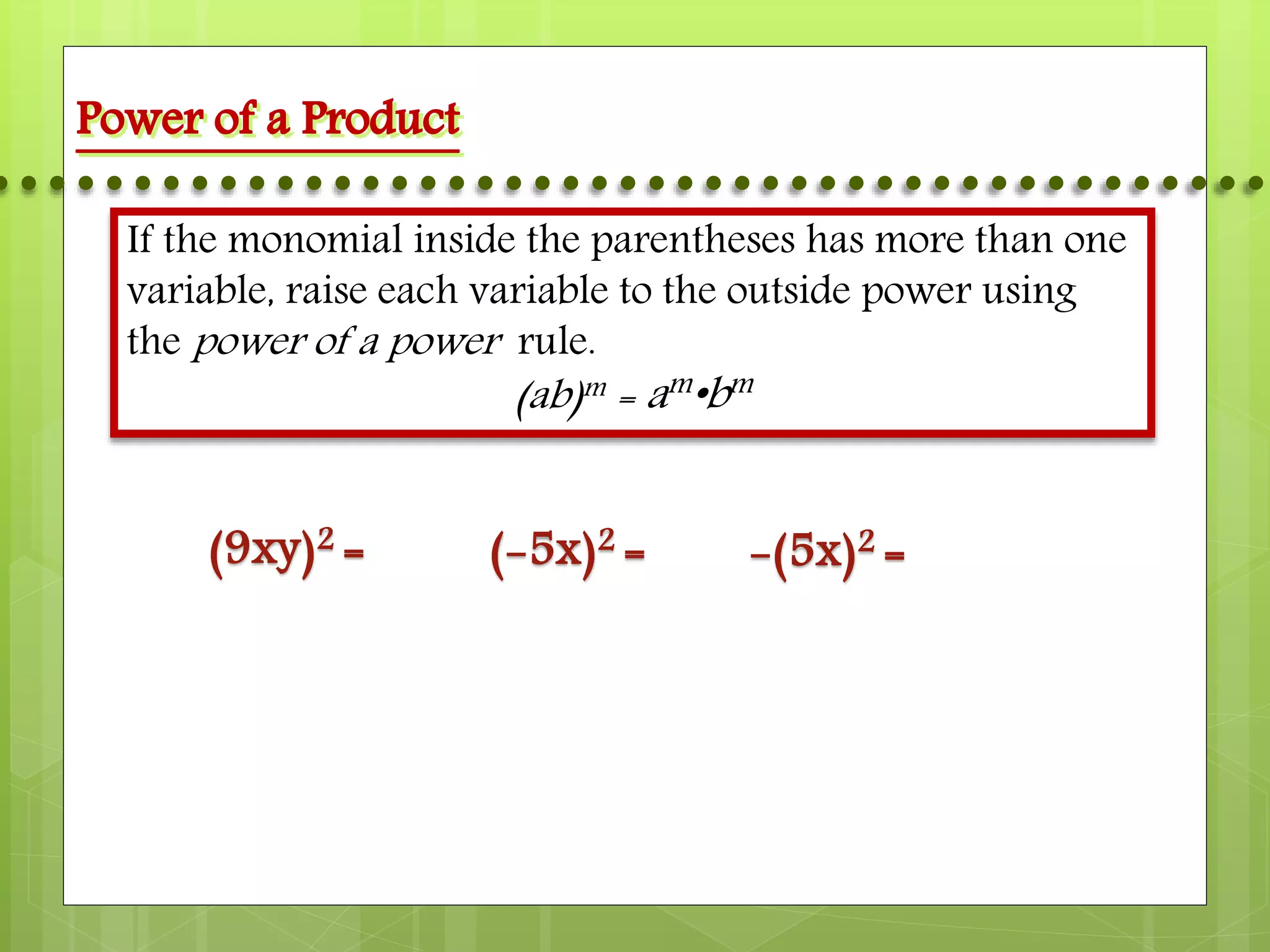 Ultimate guide monomials exponents | PPTX