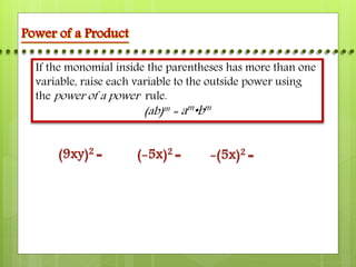 Ultimate guide monomials exponents | PPTX | Physics | Science