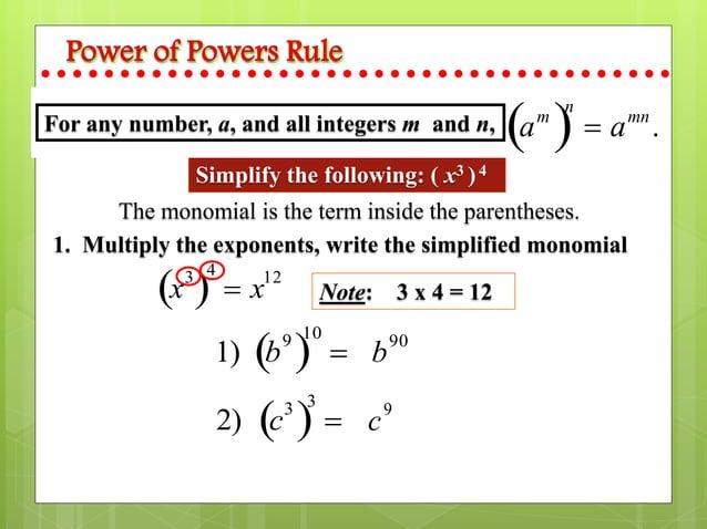 Ultimate guide monomials exponents | PPTX | Physics | Science
