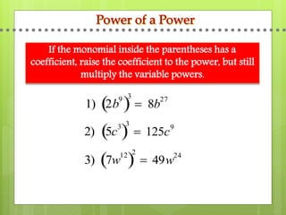 Ultimate guide monomials exponents | PPTX | Physics | Science