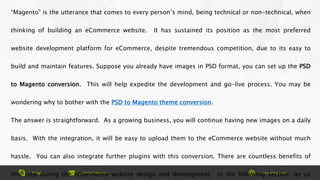 Ultimate Guide on PSD to Magento Development | Pixlogix Infotech Pvt. Ltd. | PPT