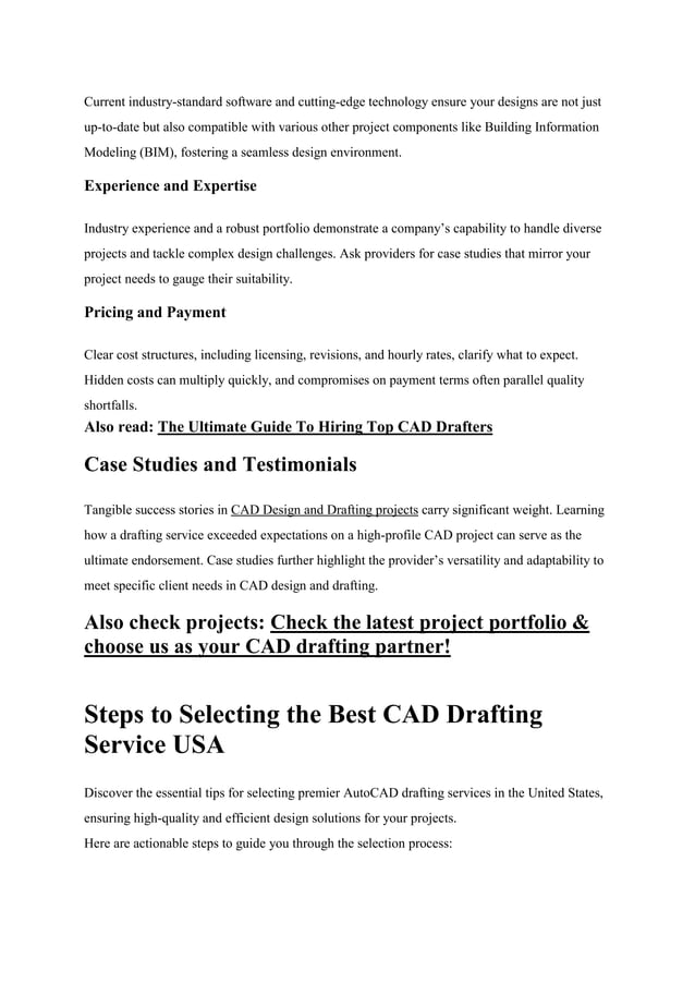 Ultimate Guide to Architectural CAD Drafting Services in USA | PDF ...