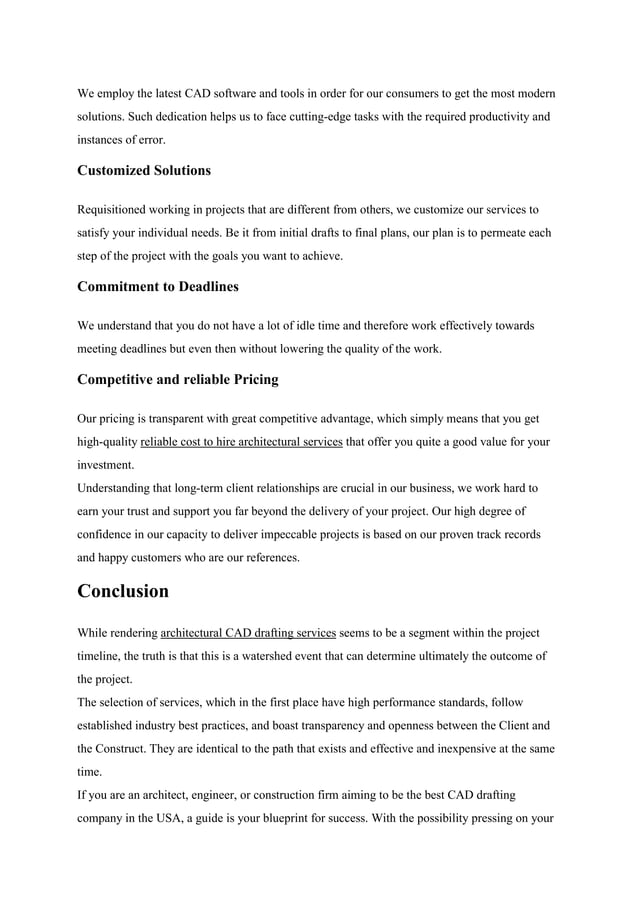 Ultimate Guide to Architectural CAD Drafting Services in USA | PDF | Construction Industry ...