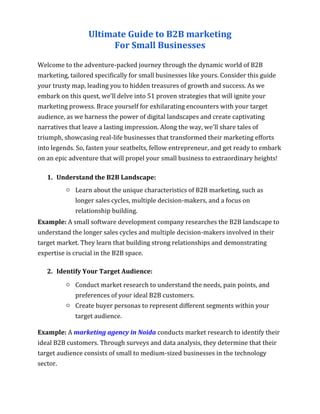 Ultimate Guide To B2B Marketing For Small Businesses | PDF