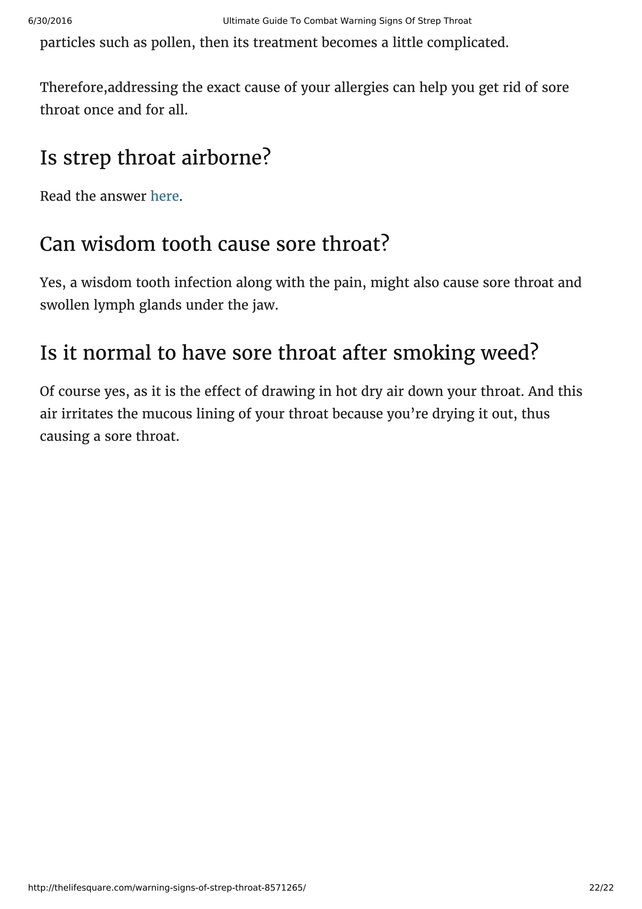 Ultimate Guide To Combat Warning Signs Of Strep Throat Pdf