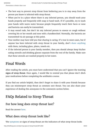 Ultimate Guide To Combat Warning Signs Of Strep Throat | PDF