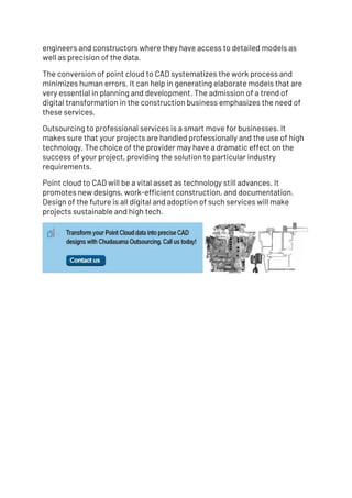 Ultimate Guide to Converting Point Clouds to CAD Services. | PDF