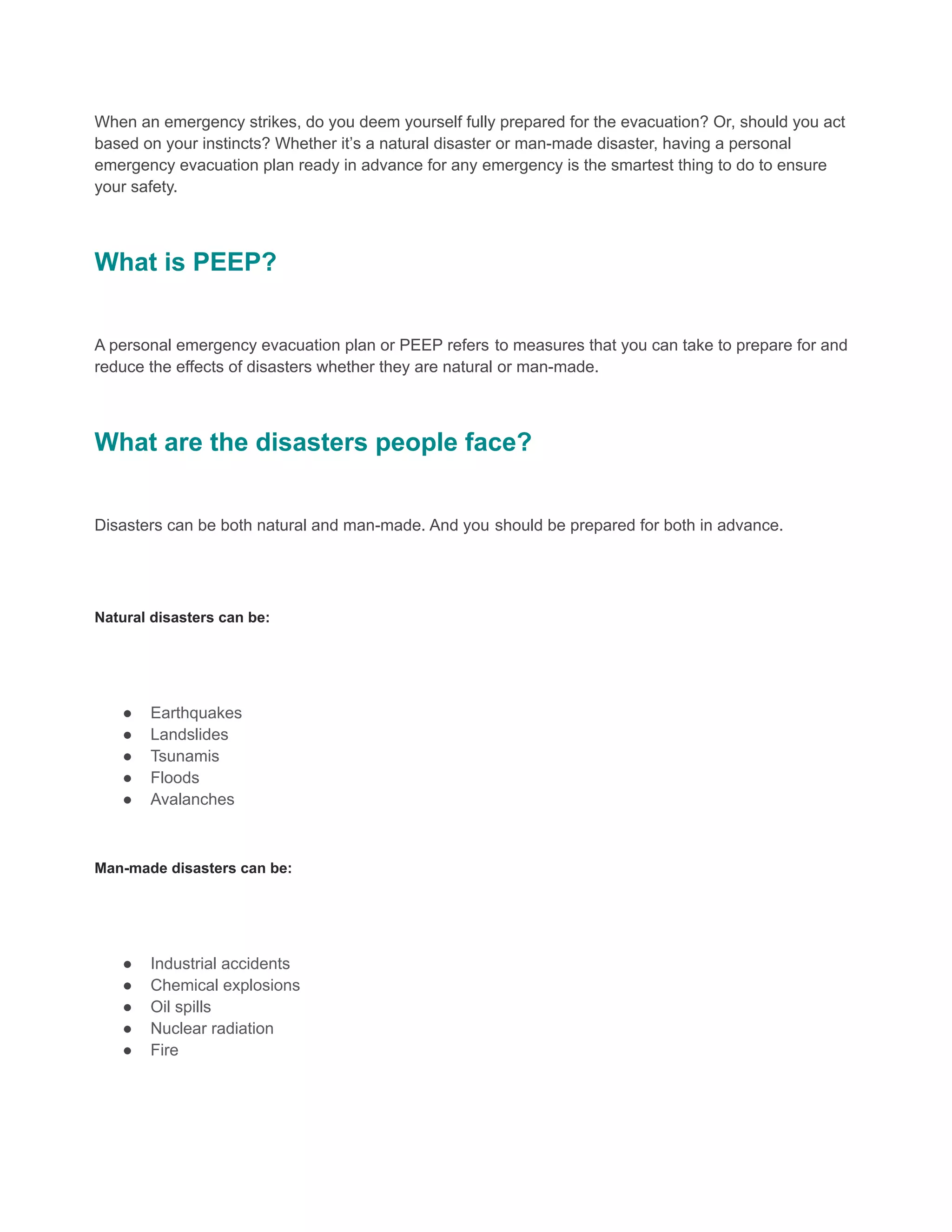 Ultimate Guide to Personal Emergency Evacuation Plan (PEEP) | PDF