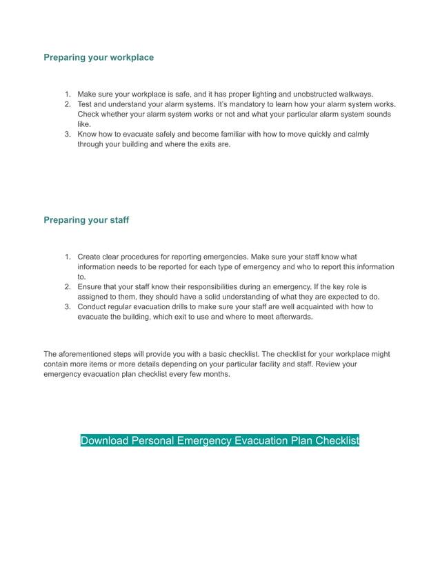 Ultimate Guide to Personal Emergency Evacuation Plan (PEEP) | PDF ...