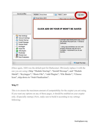 Step by Step on How to Setup DarkComet | DOCX