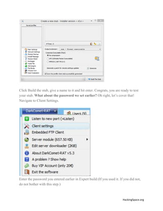 Step by Step on How to Setup DarkComet | DOCX