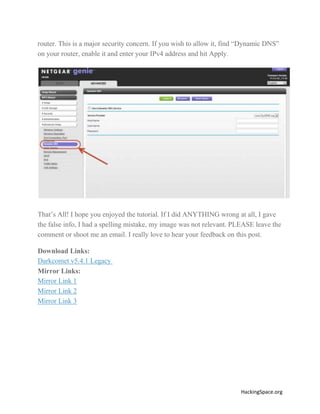 Step by Step on How to Setup DarkComet | DOCX