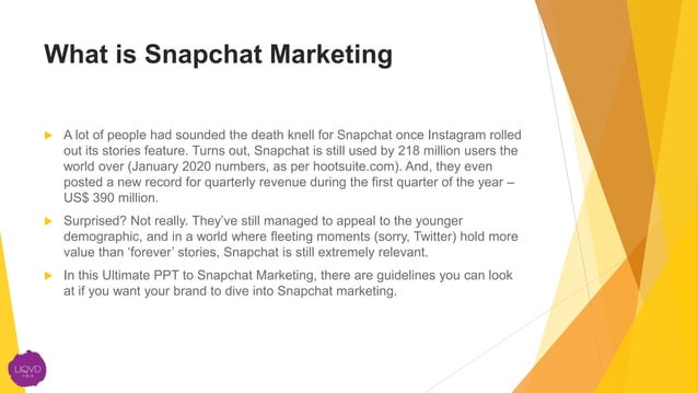Ultimate guide to snapchat marketing | PPT