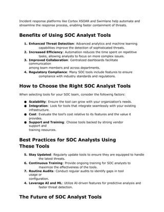 Ultimate Guide to SOC Analyst Tools for Cybersecurity.pptx