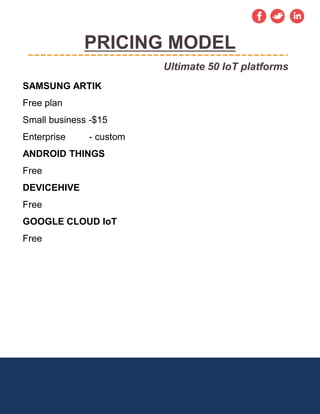 Ultimate list of 50 Best IoT platforms of 2019 | PPTX