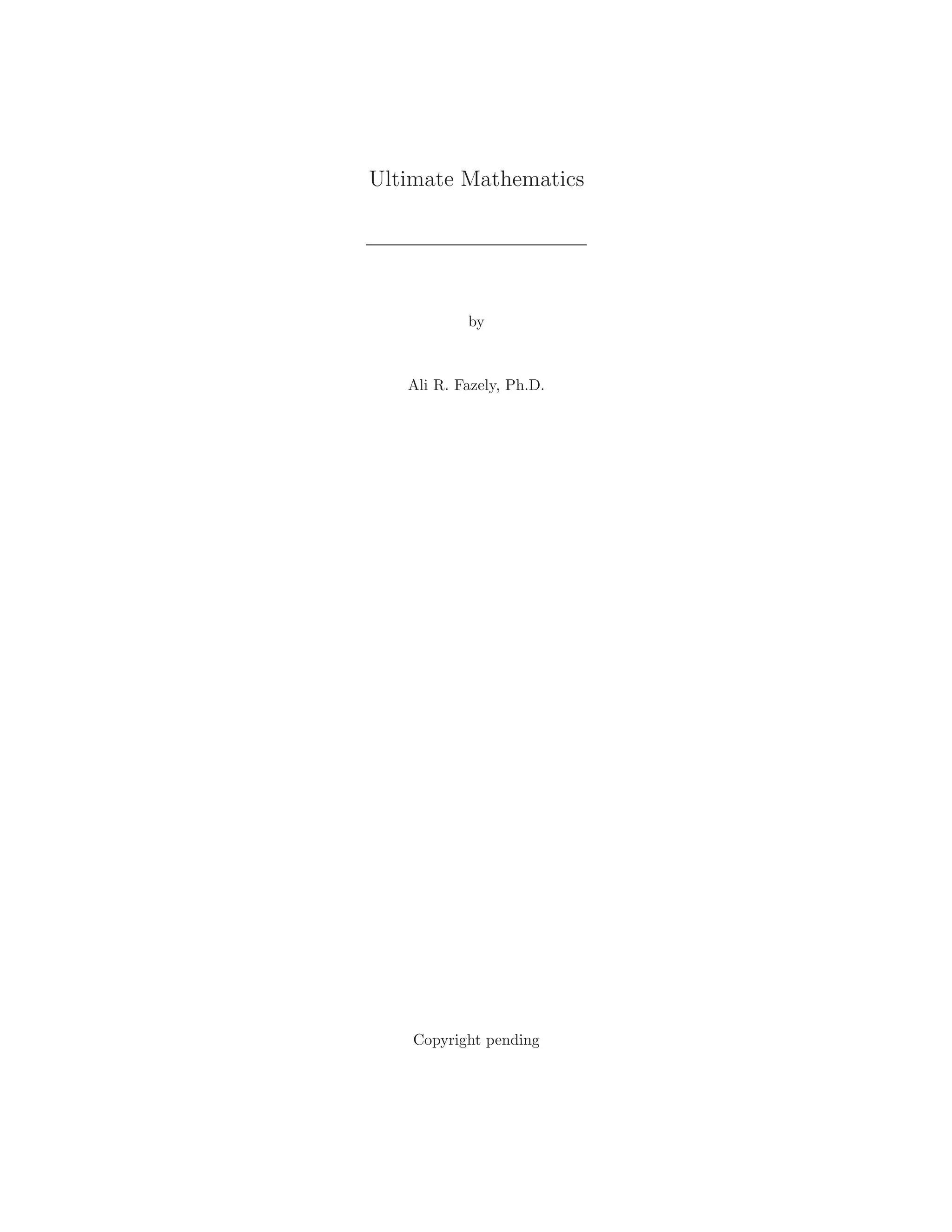 Ultimate mathematics | PDF