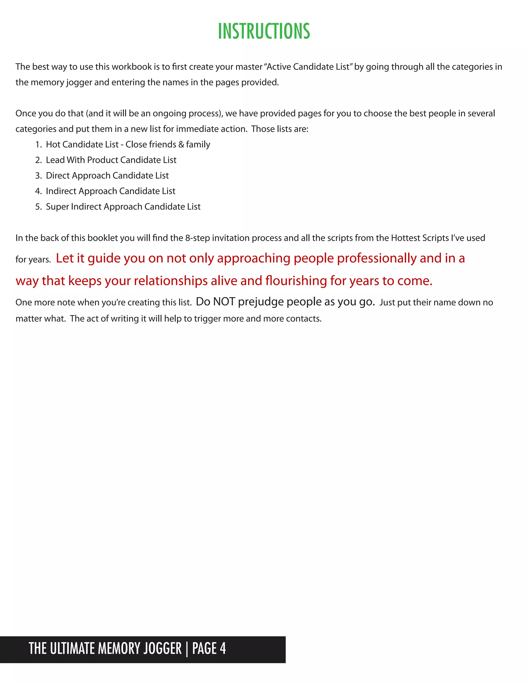 Ultimate Memory Jogger | PDF