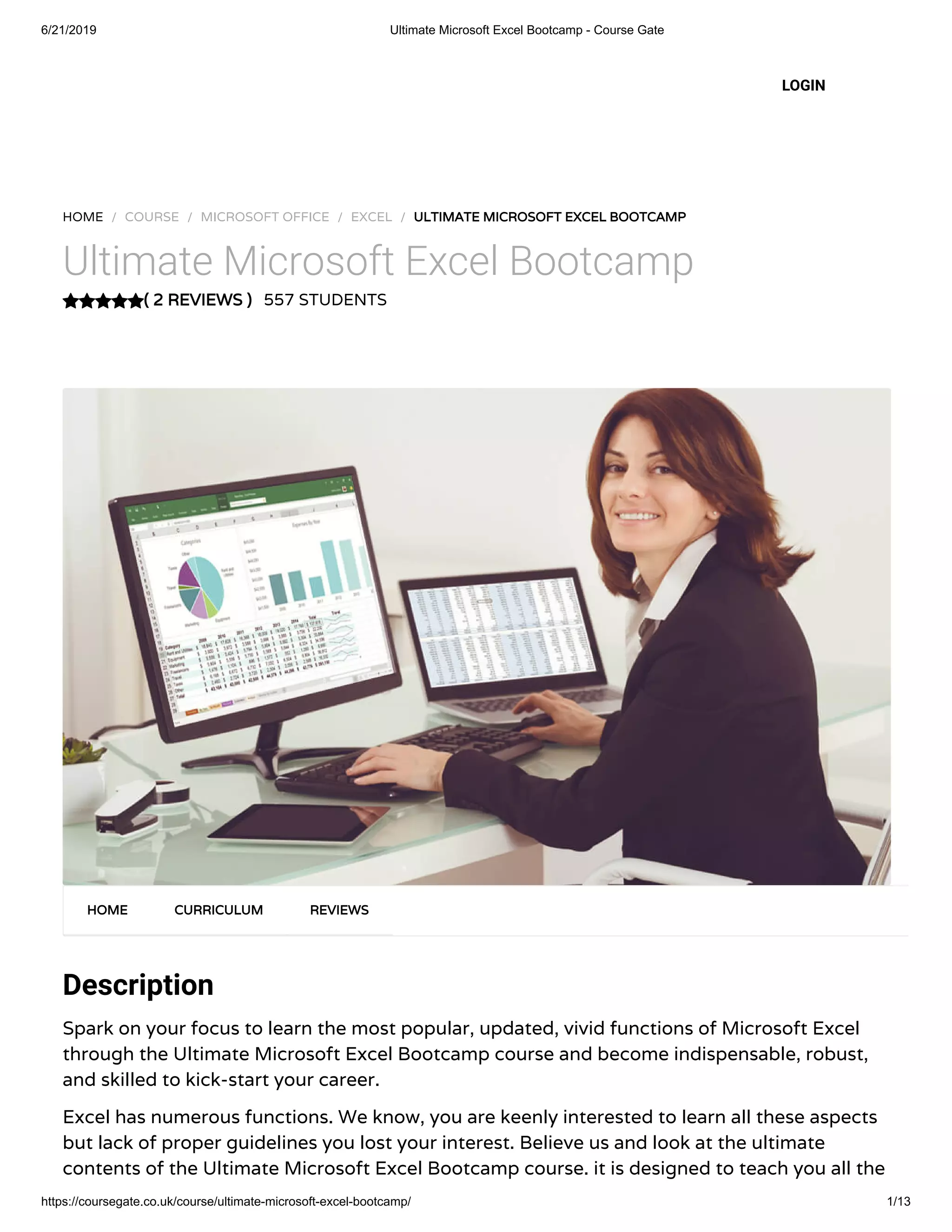 Ultimate Microsoft Excel Bootcamp - Course Gate | PDF