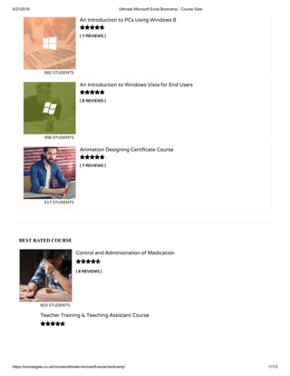 Ultimate Microsoft Excel Bootcamp - Course Gate | PDF