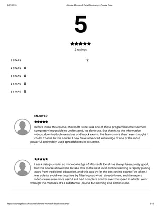 Ultimate Microsoft Excel Bootcamp - Course Gate | PDF