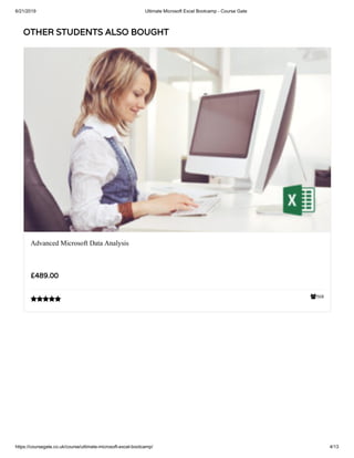 Ultimate Microsoft Excel Bootcamp - Course Gate | PDF