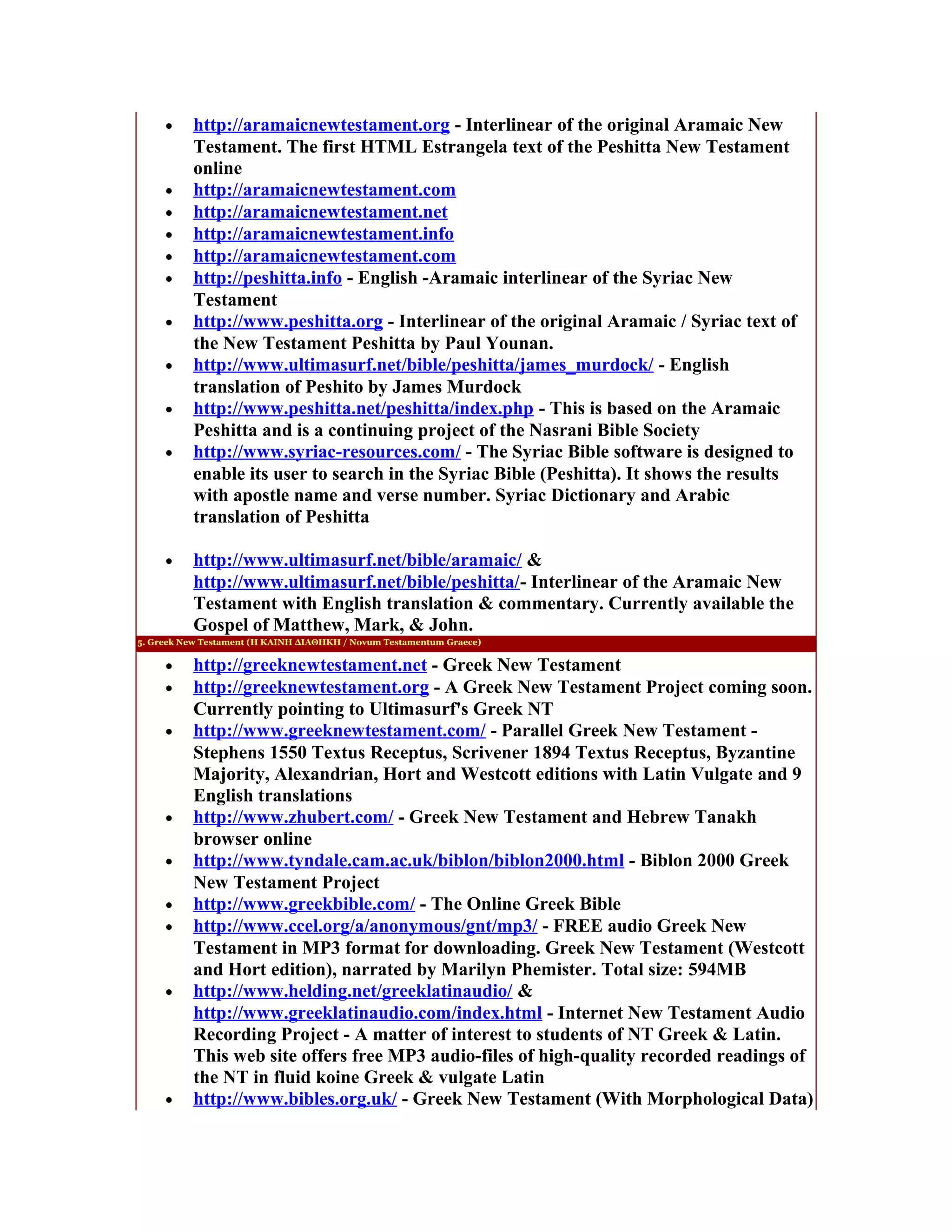 Ultimate online resources for bible scholars | DOC