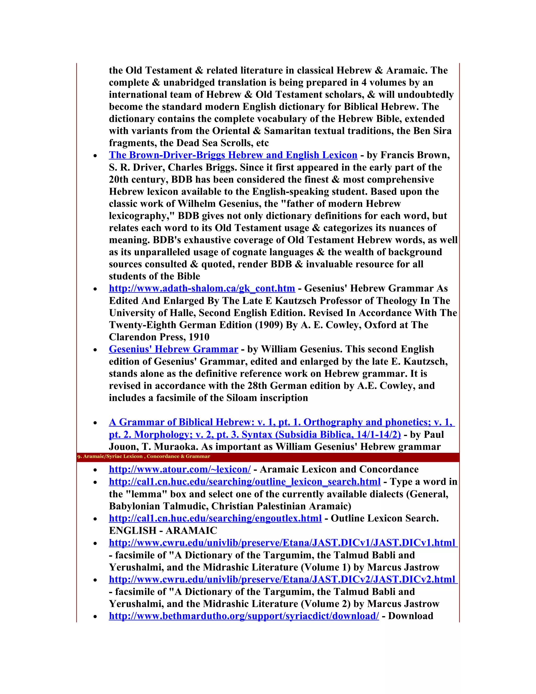 Ultimate online resources for bible scholars | DOC