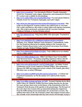 Ultimate online resources for bible scholars | DOC