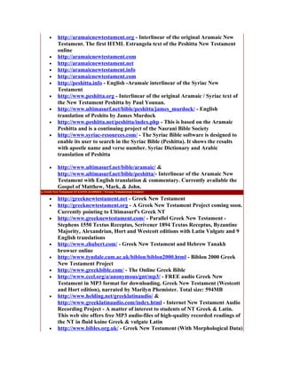 Ultimate online resources for bible scholars | DOC