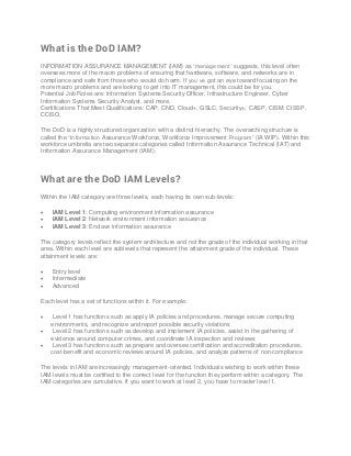 ULTIMATE overview of DoD 8570 IAT, IAM and IASAE Certifications and the ...