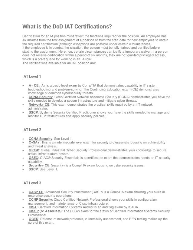 ULTIMATE overview of DoD 8570 IAT, IAM and IASAE Certifications and the ...