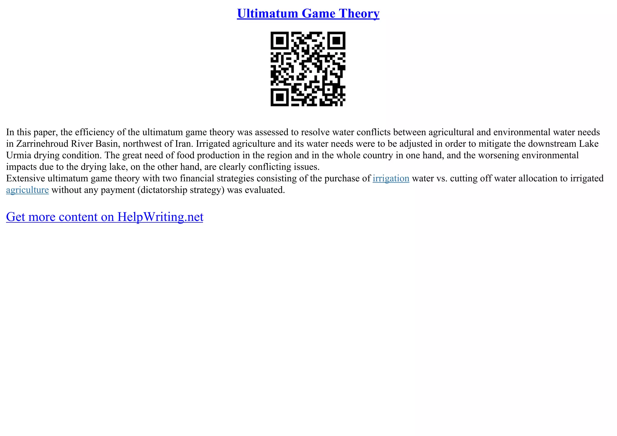 Ultimatum Game Theory | PDF