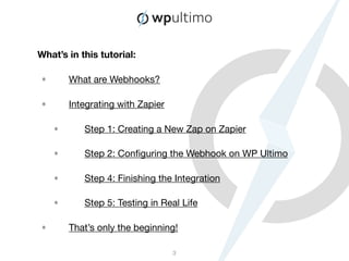 Integrating WP Ultimo with Zapier using Webhooks | PDF