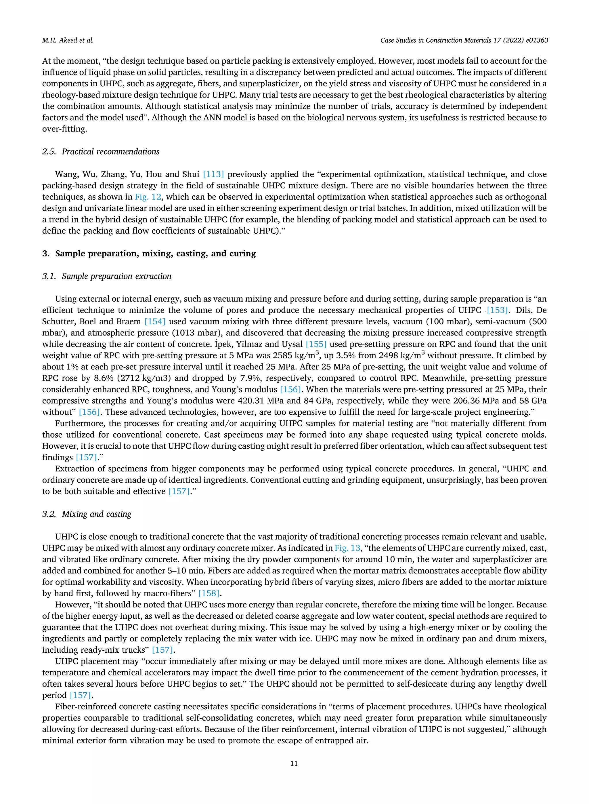 Ultra-high-performance fiber-reinforced concrete. Part V Mixture design ...