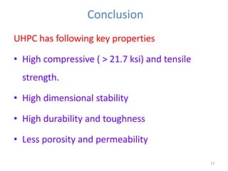 Ultra-high performance concrete | PPTX