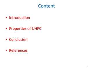 Ultra-high performance concrete | PPTX