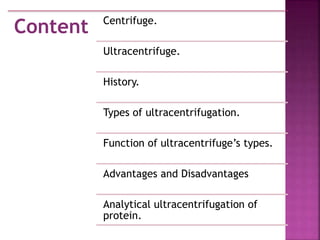 Analytical Ultracentrifugation of protein. | PPTX
