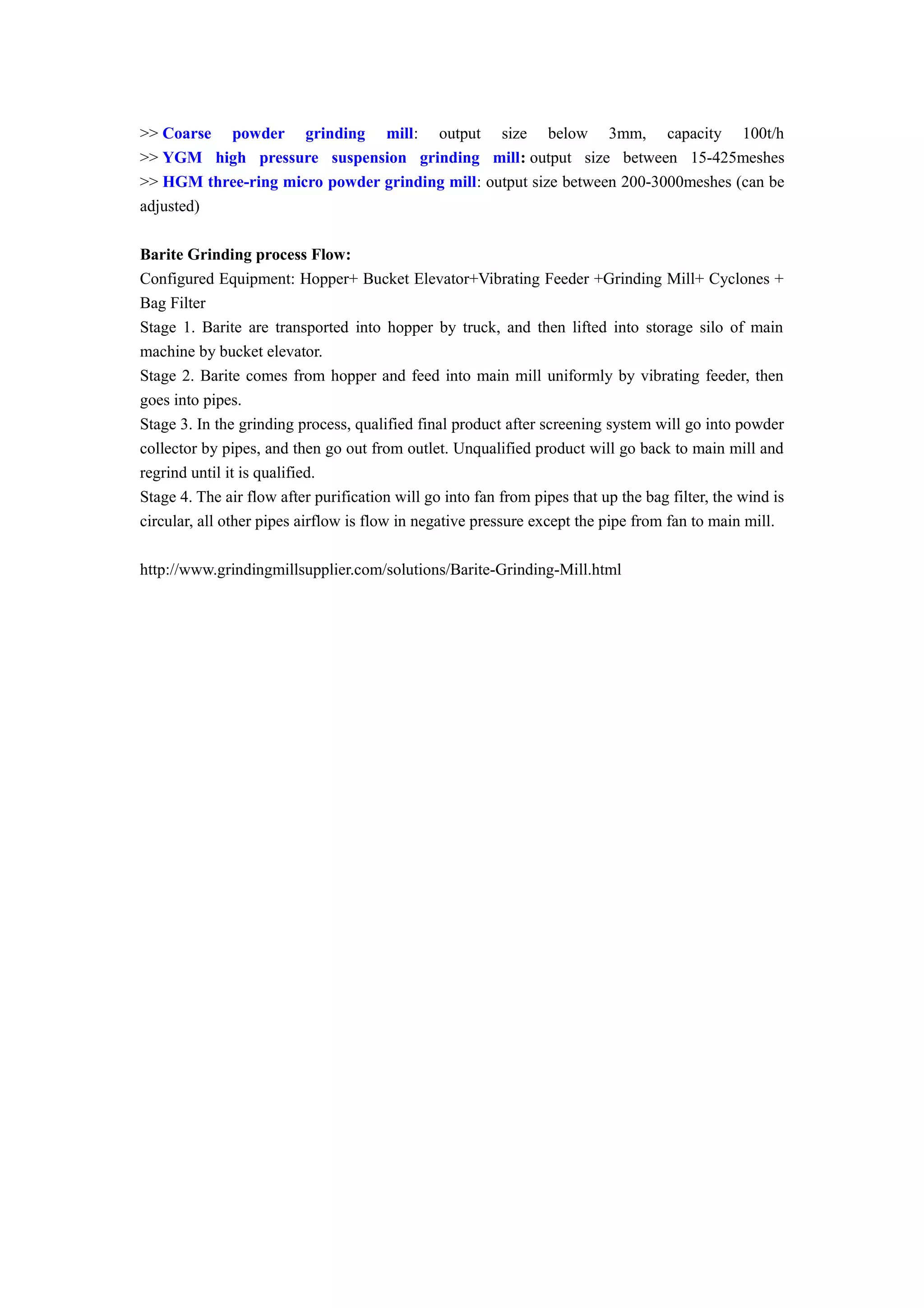 Barite grinding machine | PDF